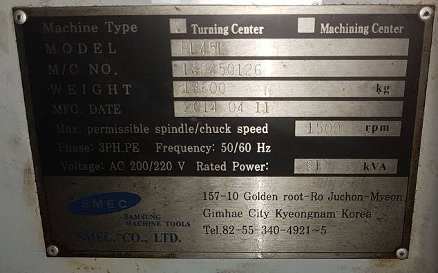 Samsung PL45L CNC Horizontal lathe (20171108) – Absolute Machine Pte Ltd